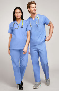 Unisex Ciel Blue Scrubs - Top-Quality Pants, Tops & Sets - AllHeart