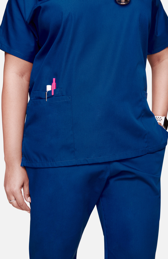 Women's Scrub Set: V-Neck Top & Flare Leg Drawstring Pant | AllHeart.com